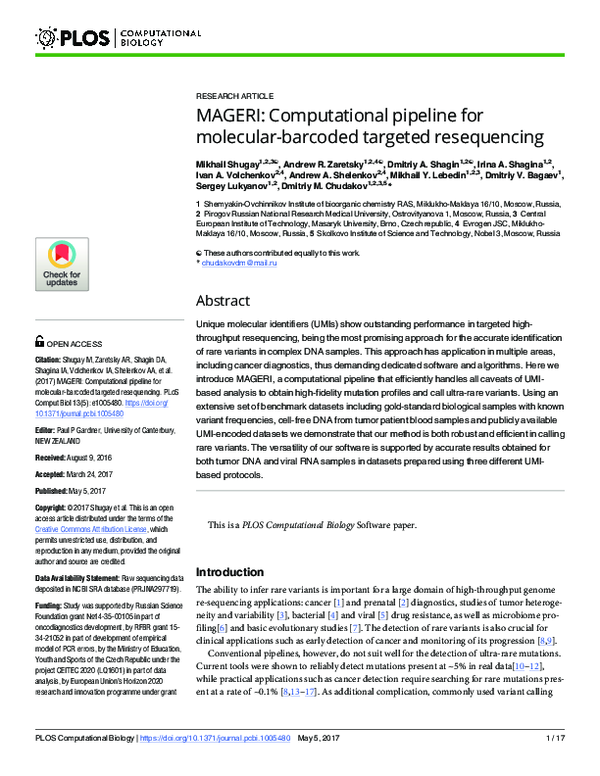 (PDF) MAGERI: Computational pipeline for molecular-barcoded targeted resequencing