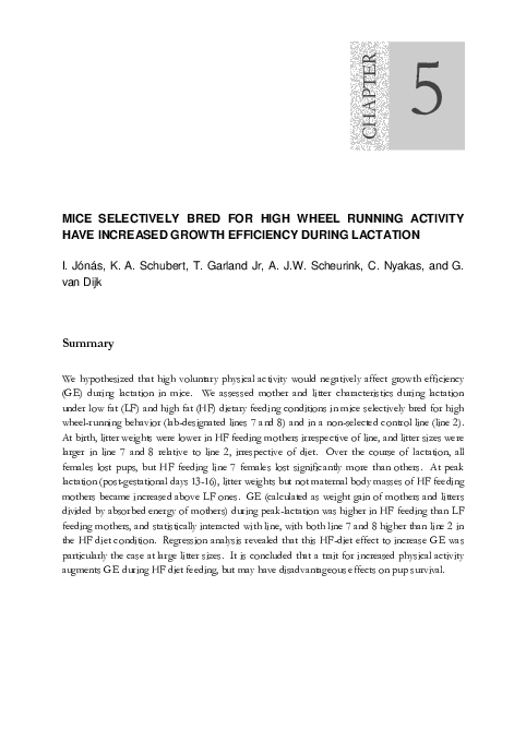 (PDF) Mice Selectively Bred for High Wheel Running Activity Have ...