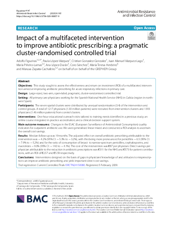 (PDF) Impact of a multifaceted intervention to improve antibiotic prescribing: a pragmatic ...