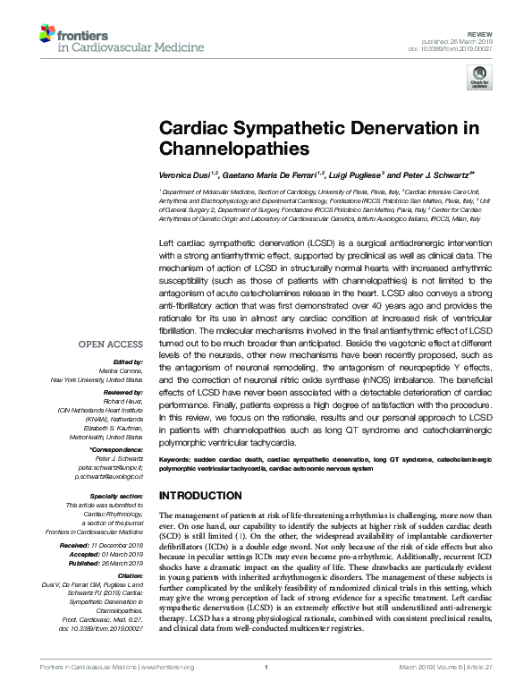 (PDF) Cardiac Sympathetic Denervation in Channelopathies