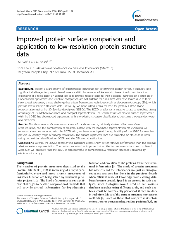 (PDF) Improved protein surface comparison and application to low ...