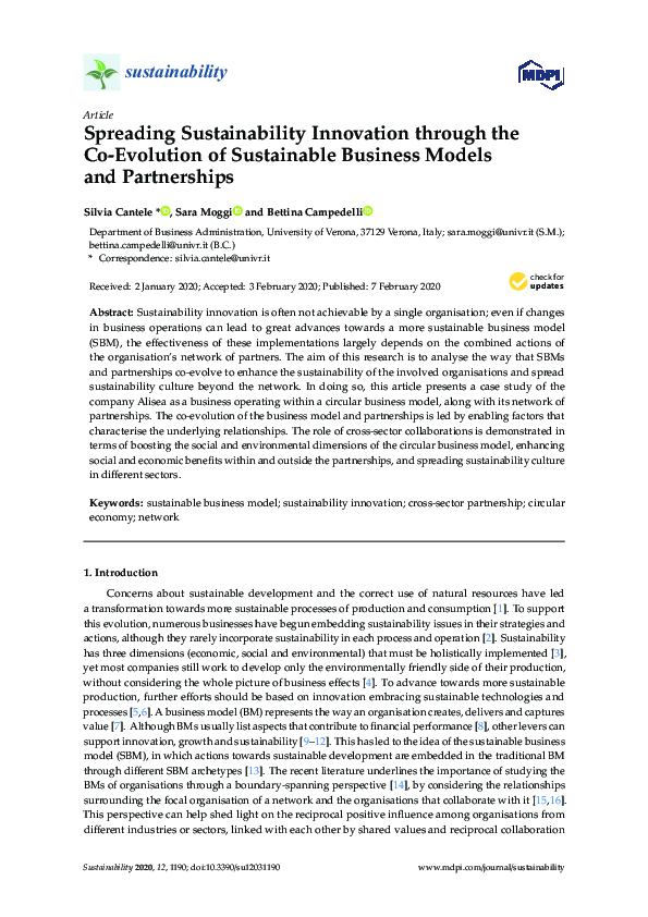 (PDF) Spreading Sustainability Innovation through the Co-Evolution of ...