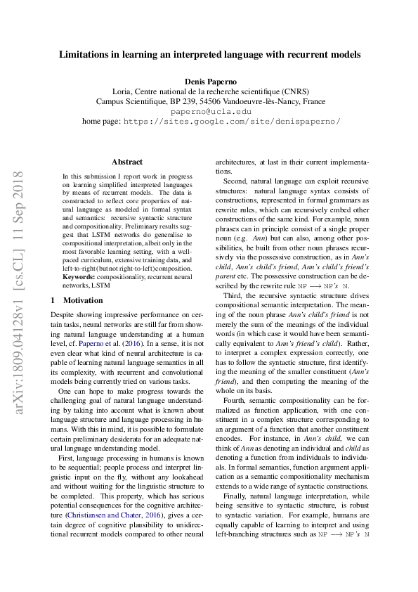 (PDF) Learning Interpreted Languages with Recurrent Models