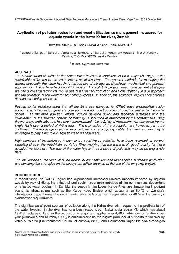 (PDF) Application of pollutant reduction and weed utilization as ...