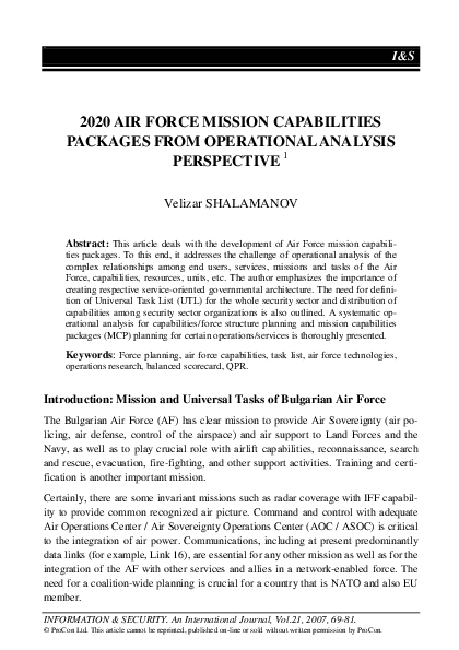 (PDF) 2020 Air Force Mission Capabilities Packages from Operational ...