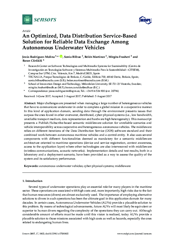 (PDF) An Optimized, Data Distribution Service-Based Solution for ...