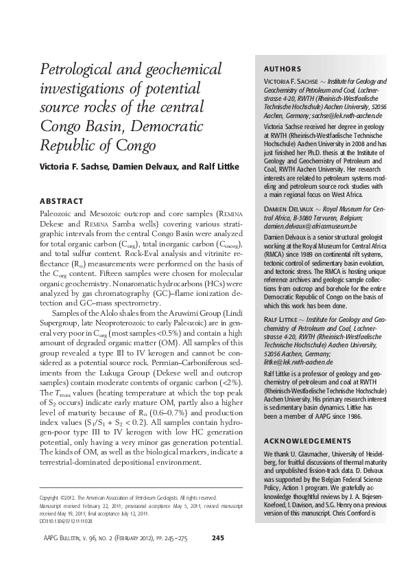 (PDF) Petrological and geochemical investigations of potential source ...