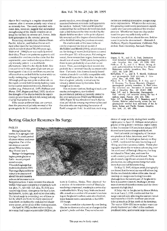 (PDF) Bering Glacier resumes its surge