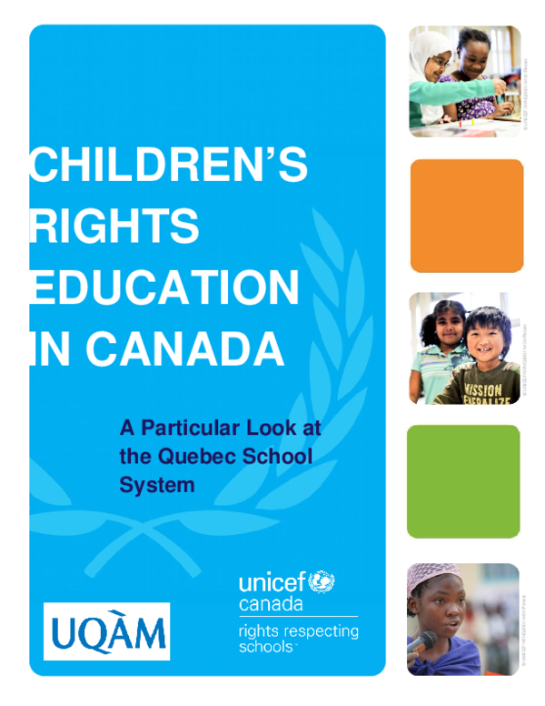 (PDF) POTVIN M. et BENNY J. A. (2013). Children’s Rights Education in ...