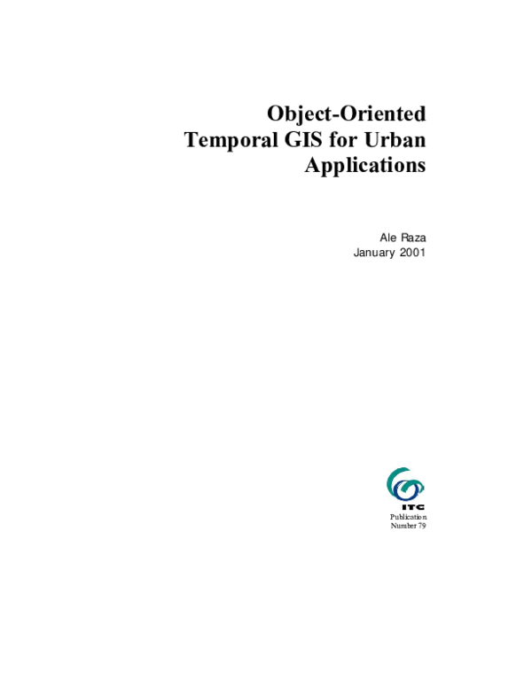 (PDF) Object-oriented temporal GIS for urban applications