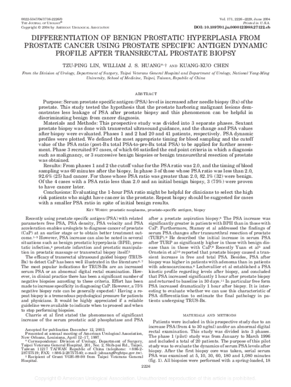 (PDF) Differentiation of Benign Prostatic Hyperplasia from Prostate ...