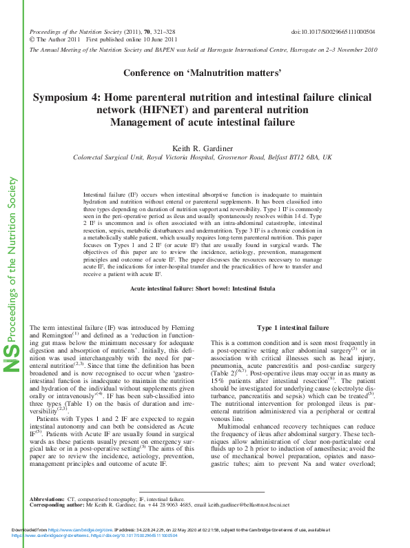 (PDF) Early restoration of intestinal continuity in acute mesenteric ...