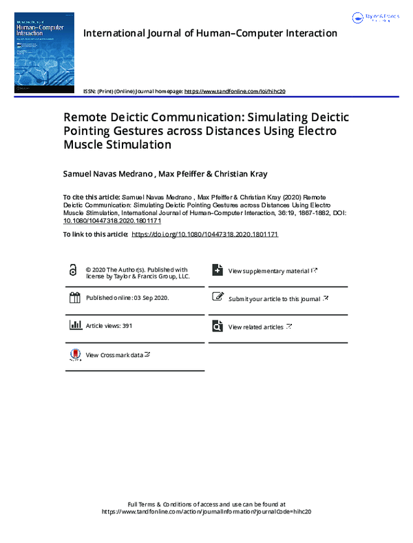 (PDF) Remote Deictic Communication: Simulating Deictic Pointing ...