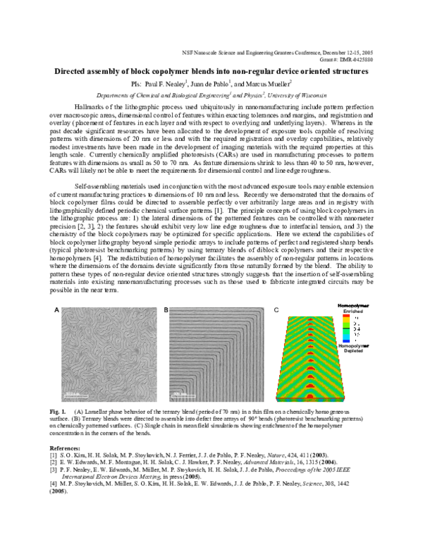 (PDF) Directed assembly of block copolymer blends into nonregular ...