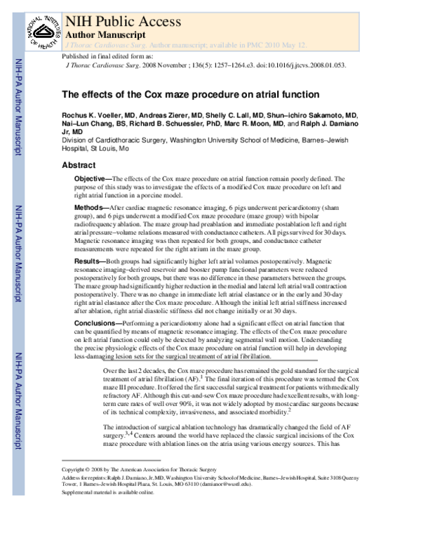 (PDF) The effects of the Cox maze procedure on atrial function | Nai-Lun Chang - Academia.edu