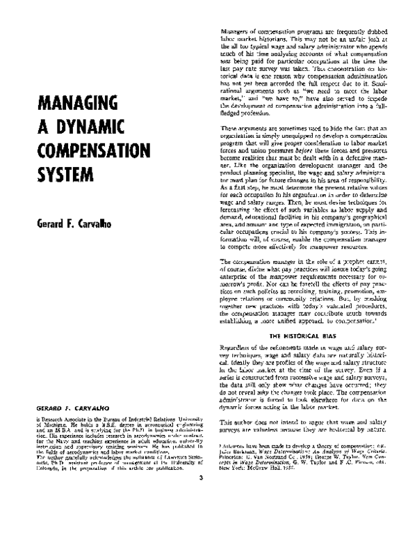 (PDF) Managing a dynamic compensation system | Gerard Carvalho ...