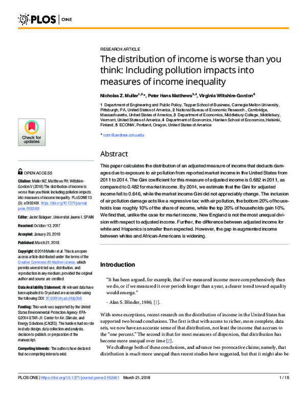 (PDF) The distribution of income is worse than you think: Including ...