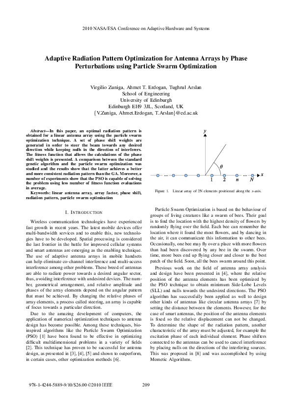 Pdf Antenna Array Phase Optimization Via Pso