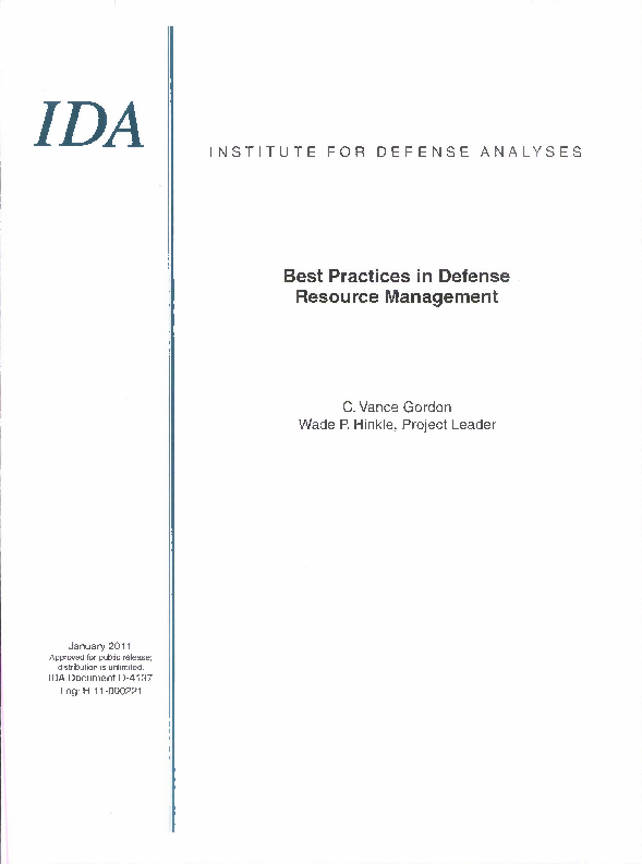 (PDF) Best Practices in Defense Resource Management