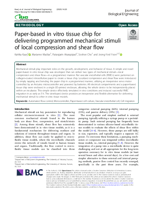 (PDF) Paper-Based Tissue Chip for Mechanical Stimuli