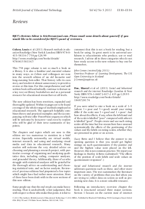 (PDF) Research methods in education - By Louis Cohen et al