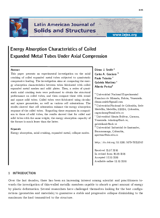 (PDF) Energy Absorption Characteristics of Coiled Expanded Metal Tubes ...