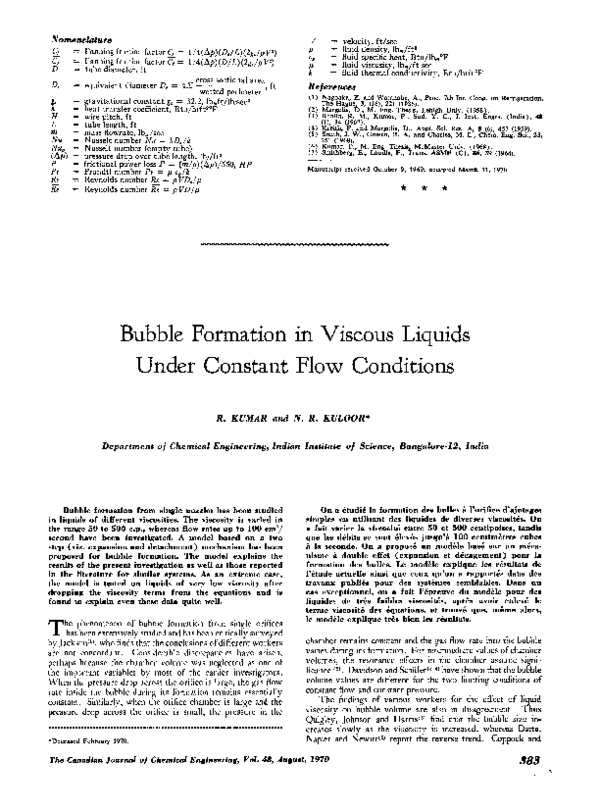 (PDF) Bubble formation in viscous liquids under constant flow conditions