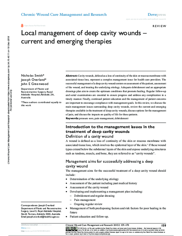 (PDF) Local management of deep cavity wounds – current and emerging ...