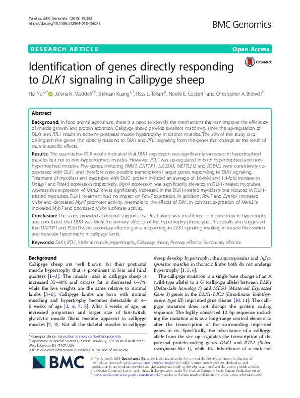 (PDF) Identification of genes directly responding to DLK1 signaling in ...