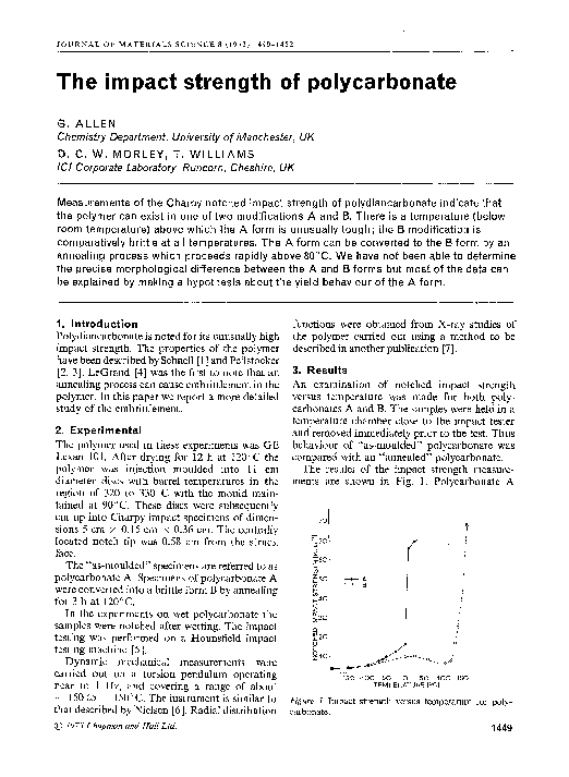 (PDF) The impact strength of polycarbonate