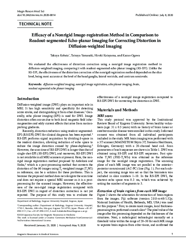 (PDF) Efficacy of a Nonrigid Image-registration Method in Comparison to ... (PDF) Efficacy of a Nonrigid Image-registration Method in Comparison to ...