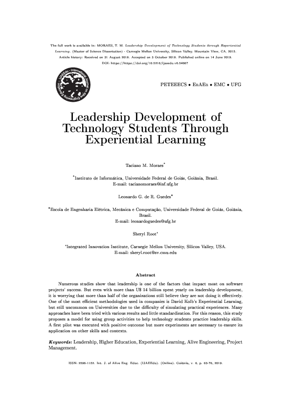(PDF) Leadership Development of Technology Students Through ...