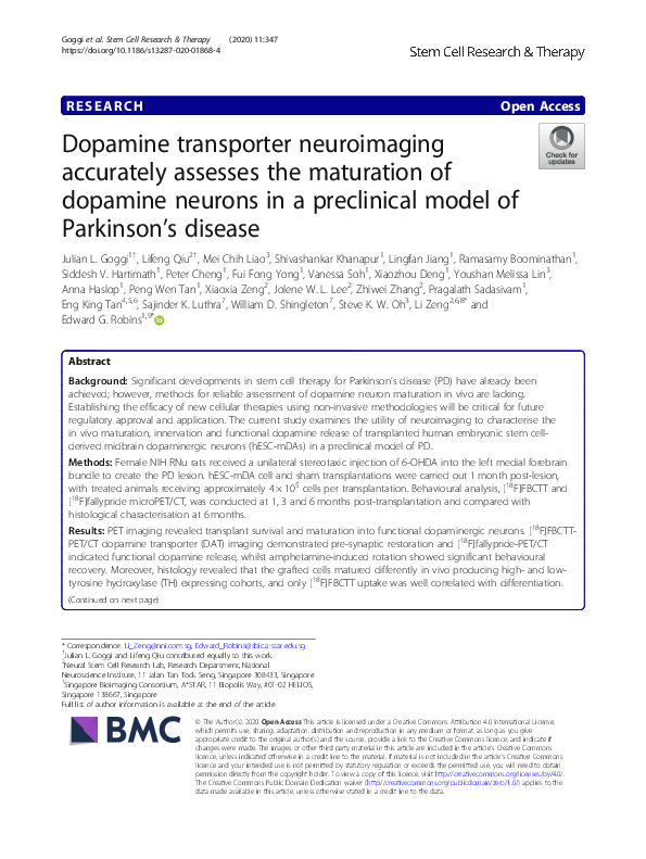 (PDF) Dopamine transporter neuroimaging accurately assesses the ...