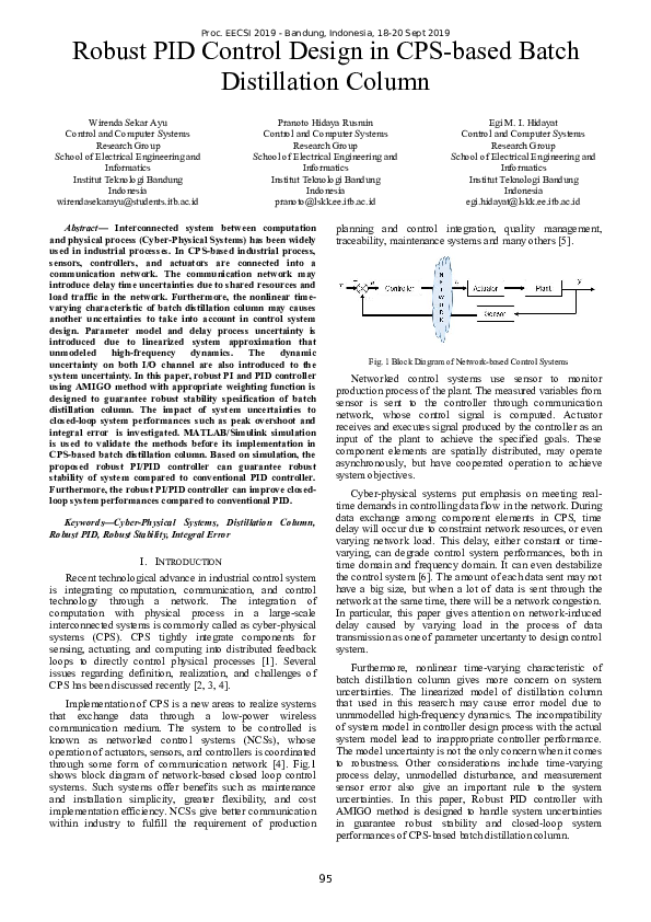 (PDF) Robust PID Control Design in CPS-based Batch Distillation Column