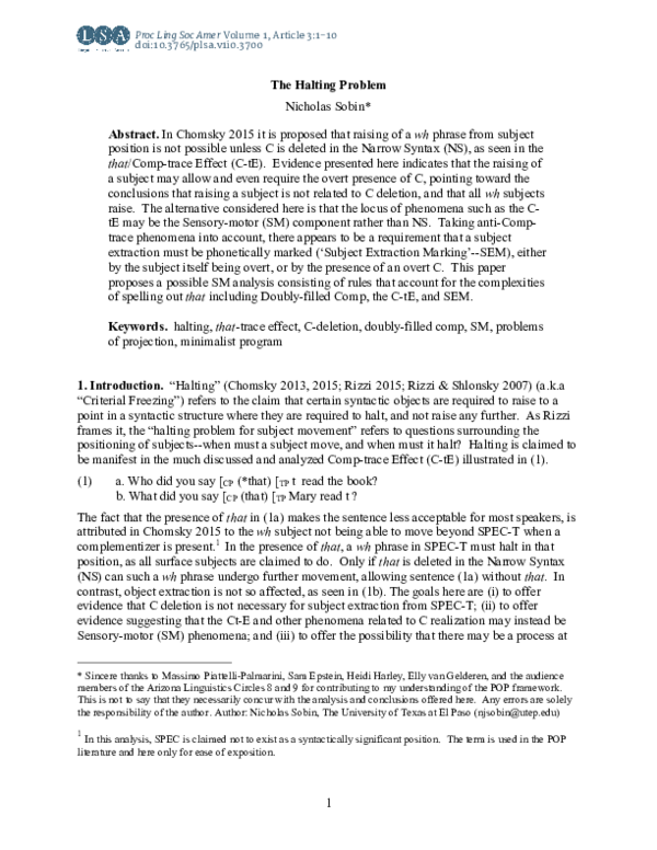 (PDF) The halting problem