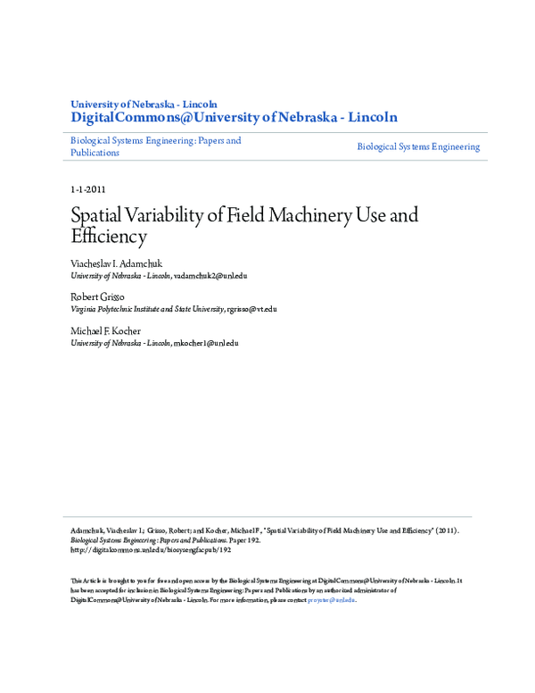 (PDF) 8 Spatial Variability of Field Machinery Use and Efficiency ...