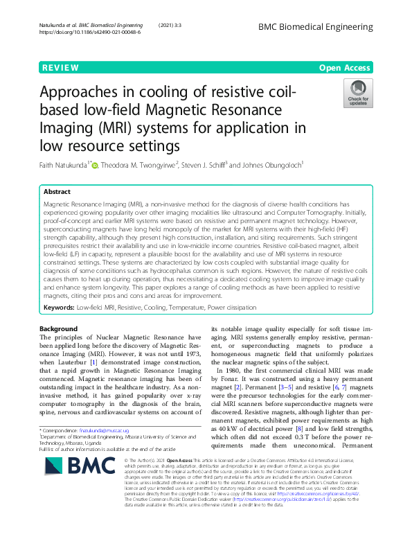 (PDF) Approaches in cooling of resistive coil-based low-field Magnetic ...
