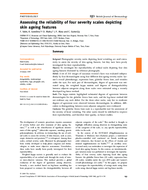 (PDF) Assessing the reliability of four severity scales depicting skin ...