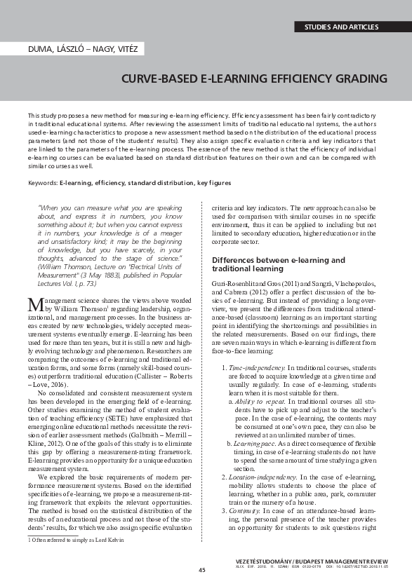 (PDF) Curve-based e-learning efficiency grading