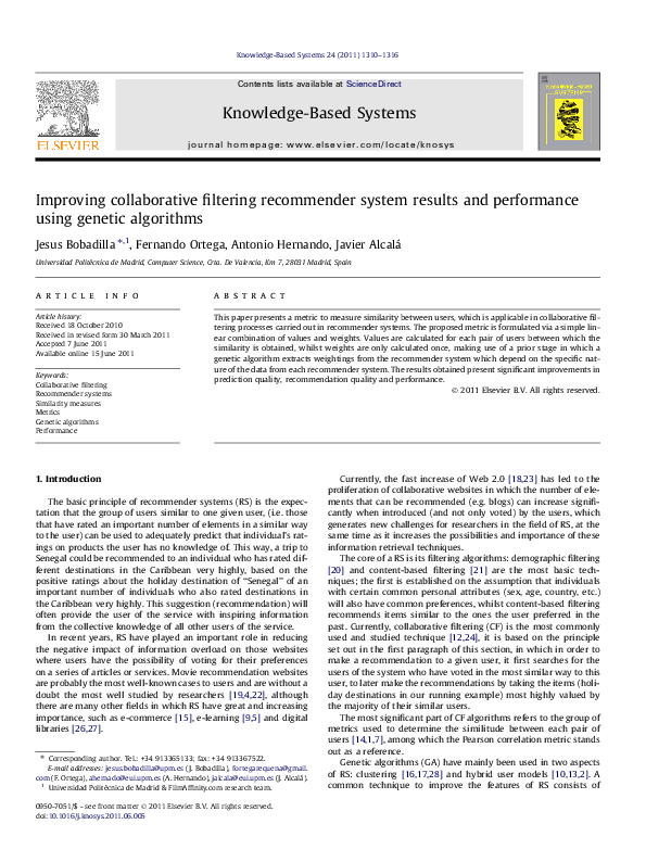 (PDF) Improving collaborative filtering recommender system results and ...