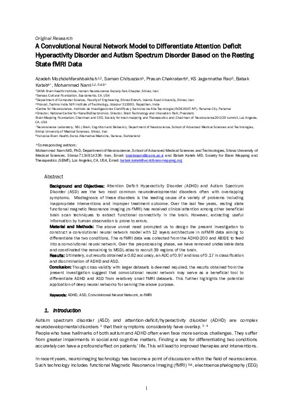 (PDF) A Convolutional Neural Network Model to Differentiate Attention Deficit Hyperactivity ...