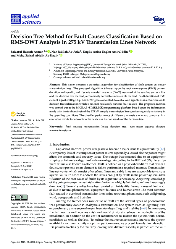 Pdf Decision Tree Method For Fault Causes Classification Based On Rms