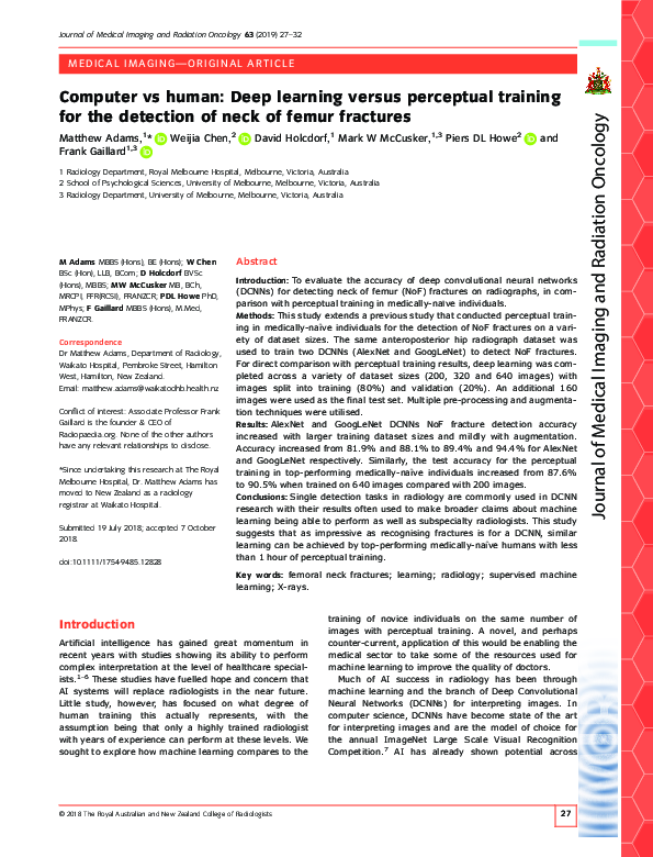(PDF) Computer vs human: Deep learning versus perceptual training for ...