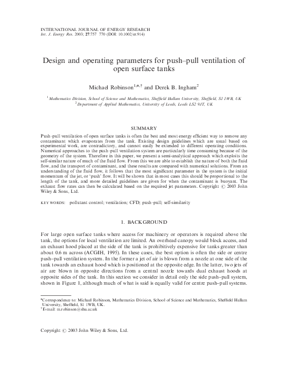(PDF) Design and operating parameters for push-pull ventilation of open ...