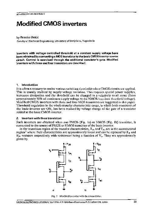 (PDF) Modified CMOS inverters