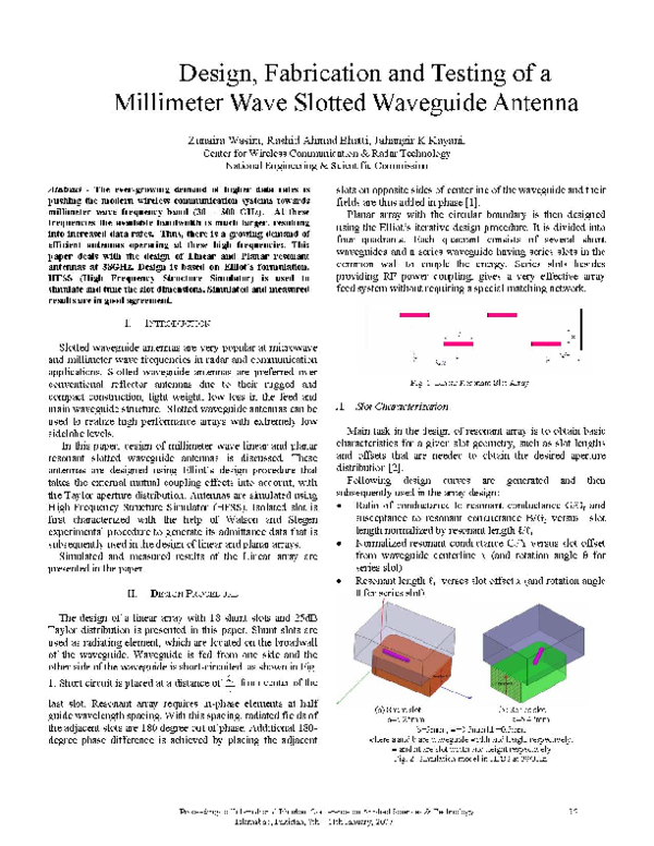 (PDF) Design, Fabrication and Testing of a Millimeter Wave Slotted ...