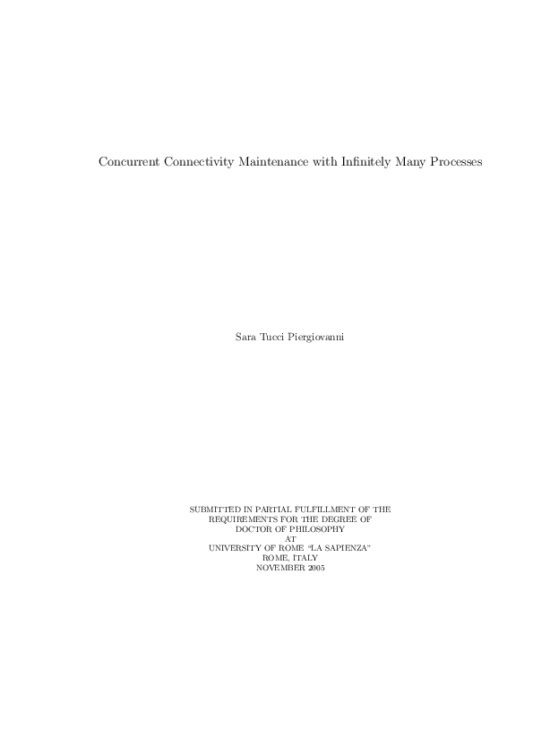 (PDF) Concurrent Connectivity Maintenance with Infinitely Many Processes