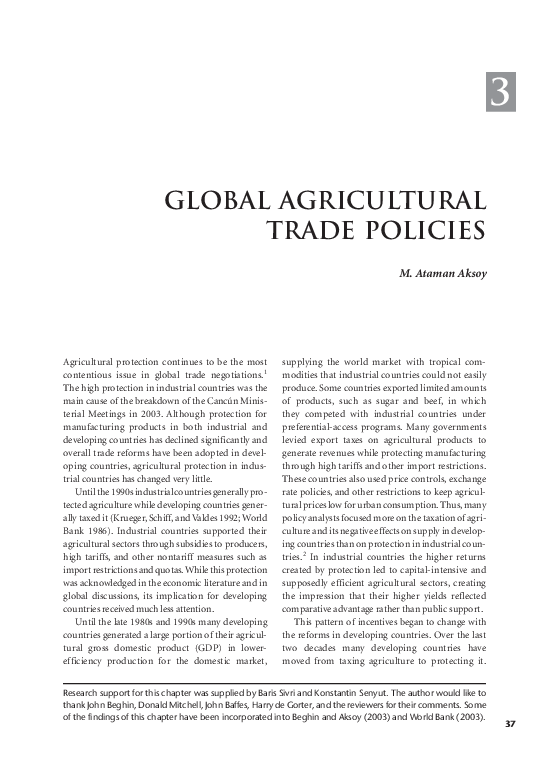 (PDF) Global Agricultural Trade Policies