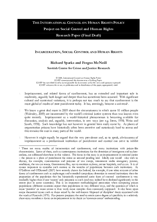 (PDF) THE INTERNATIONAL COUNCIL ON HUMAN RIGHTS POLICY Project on ...