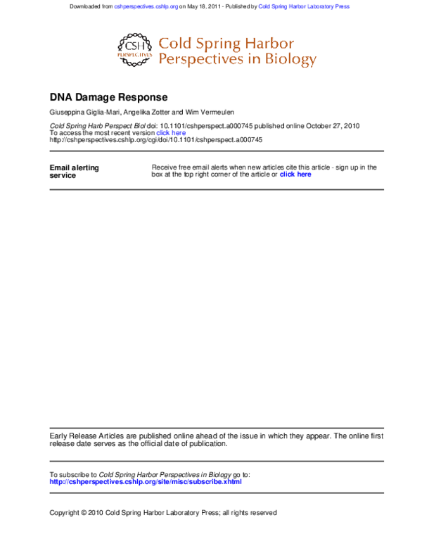 (PDF) DNA damage response